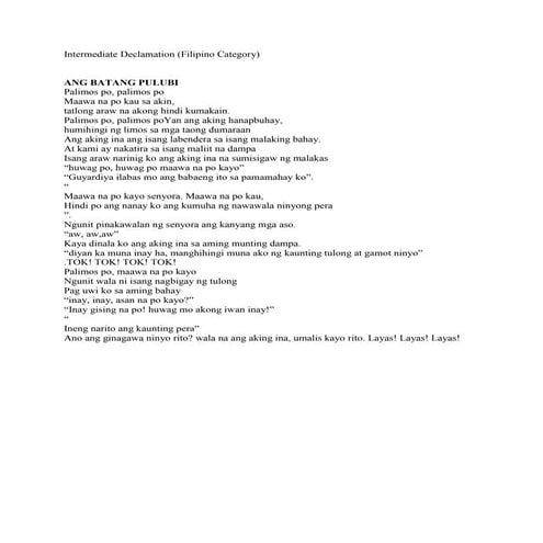 Declamation pieces | DOCX