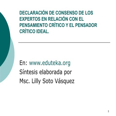 Declaración de consenso de los expertos en relación | PPT
