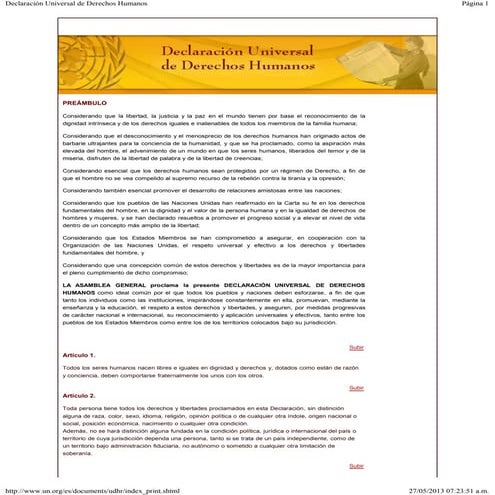 Declaración universal de derechos humanos | PDF