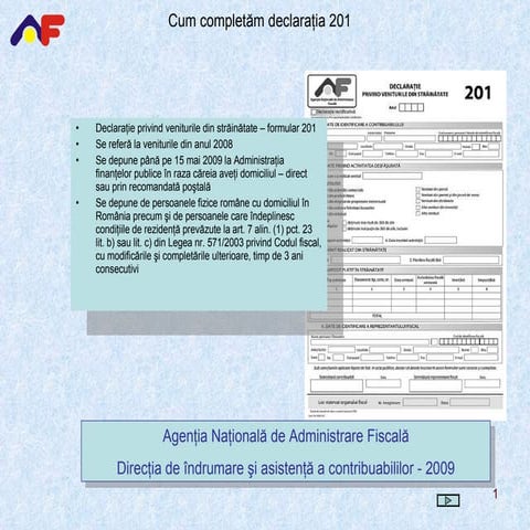 Declaratia 201 - ghid | PPT