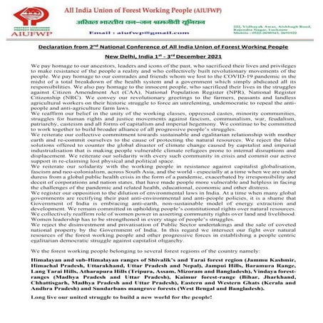 Declaration 2nd national conference | PDF | Politics