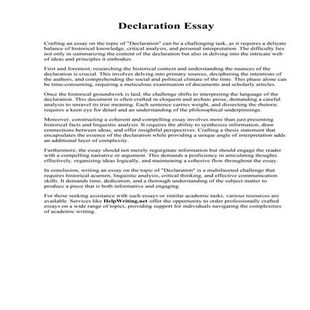 Declaration Essay.pdf | Homework and Study | Education