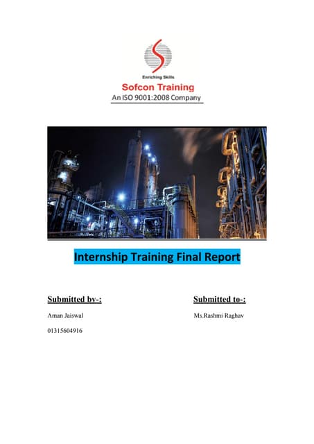 Industrial training report presentation ppt | PPTX