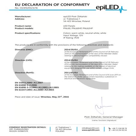 EU Declaration of Conformity | PDF