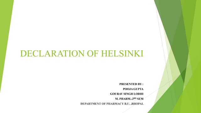Declaration of helsinki | PPTX