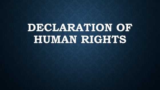 Human rights (Universal Declaration of Human Rights) | PPTX | Non ...