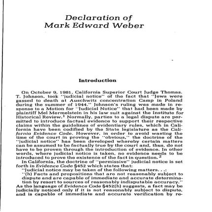 Declaration of mark weber and counsel for defendants facts, allegations ...