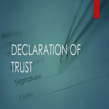Declaration of equity and trust for university of london | PPTX