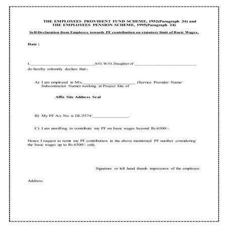 Declaration sample english-dlro epfo | DOCX