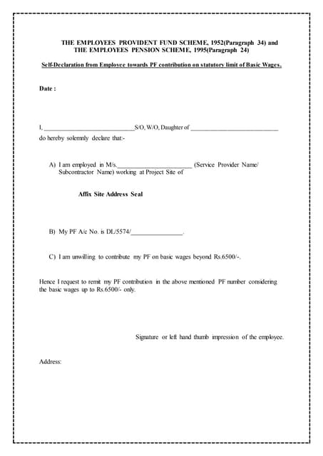 Self declaration form (2010 2011) | PDF