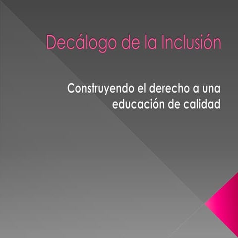 Decálogo de la inclusión | PDF