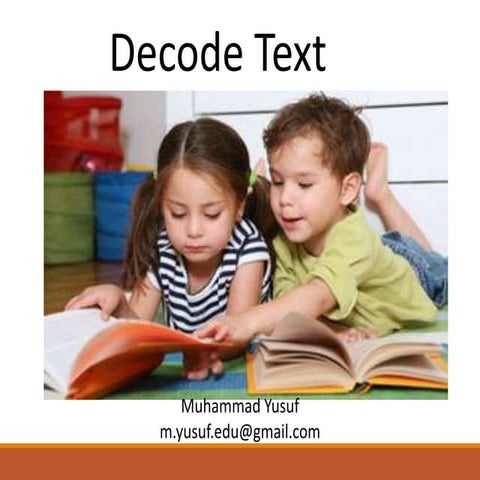 Decodable text for Early Grade learner | PPTX