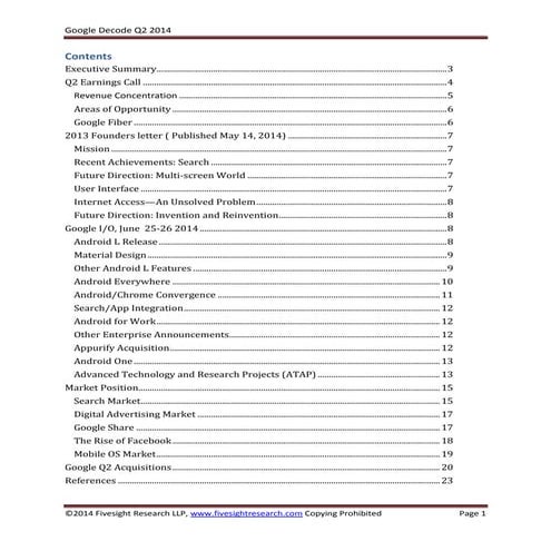 Google Decode q2 2014 toc | PDF