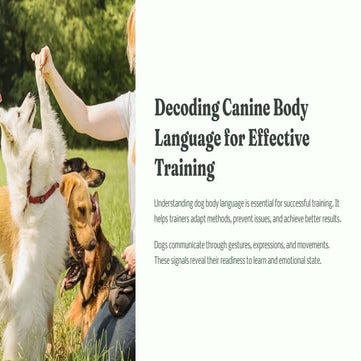 The Role of Canine Body Language in Effective Dog Training | PDF