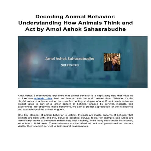 Decoding Animal Behavior_ Understanding How Animals Think and Act by ...