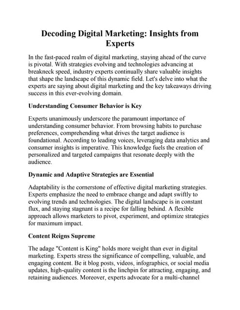 Digital Marketing Strategy: Unlocking Online Success | PPT