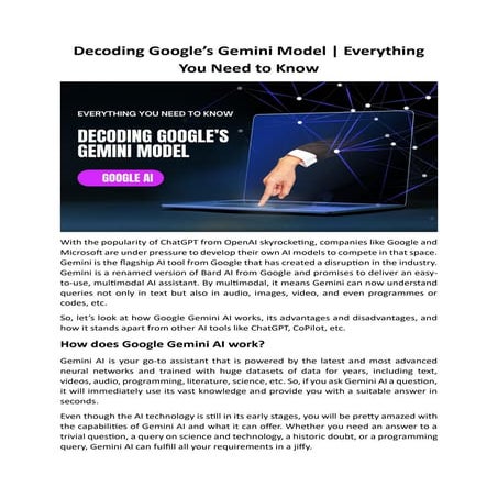 Decoding Google’s Gemini Model | Everything You Need to Know | PDF | Computer Software and ...