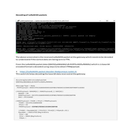 Decoding LoRaWAN Packet | DOCX