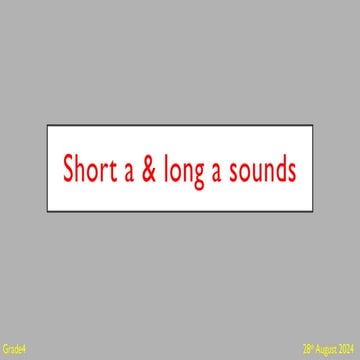 Decoding Short and long a.pptx short and long a | PPT