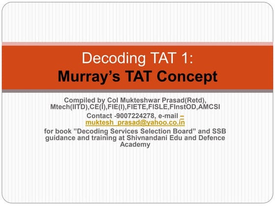 Decoding tat 6 tat interpretation based on bellak | PPT