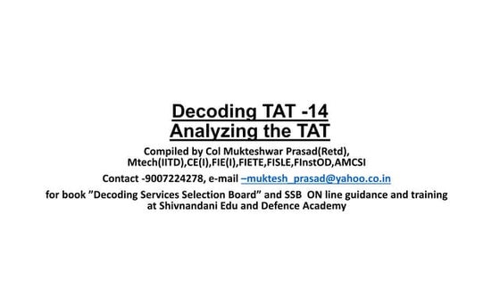 Decoding tat 6 tat interpretation based on bellak | PPT