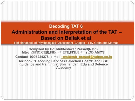 Thematic apperception test | PPT