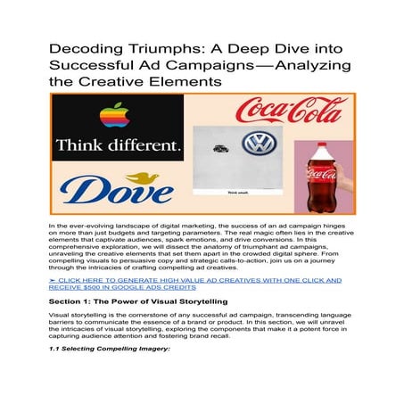 Decoding Triumphs_ A Deep Dive into Successful Ad Campaigns — Analyzing ...