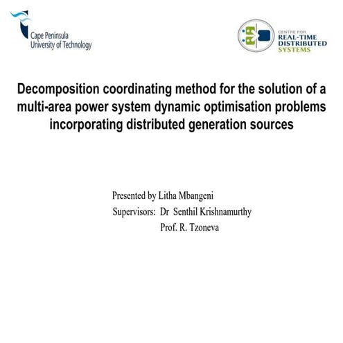 Decomposition coordinating method for the solution of a multi-area ...