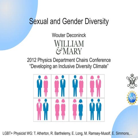 Sexual and Gender Diversity at 2012 AAPT/APS Physics Department Chairs ...