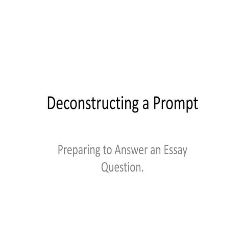Deconstructing a prompt | PPT