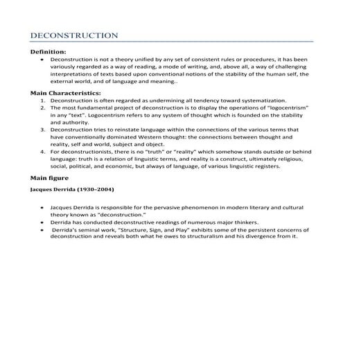 Deconstruction | PDF