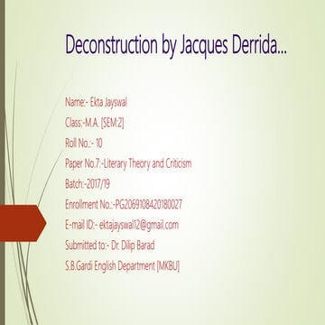 Theory of Deconstruction with Examples | PPTX