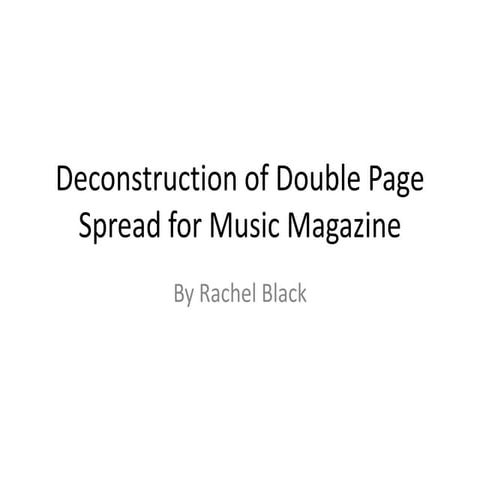Deconstruction of double page spread for music magazine | PPTX