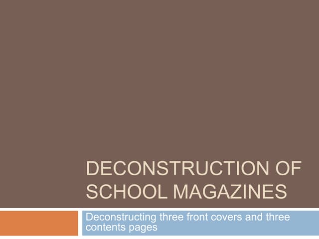 School magazine comparison | PPTX