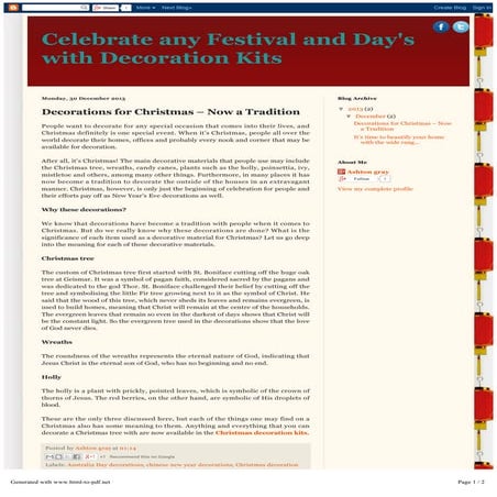 Decorations for christmas – now a tradition | PDF