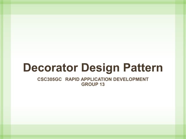 Decorator Design Pattern Pptx 9952