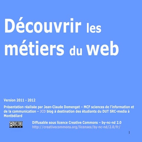 Decouvrir les metiers du web | PPT