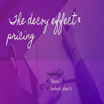 Decoy effect and pricing | PPTX
