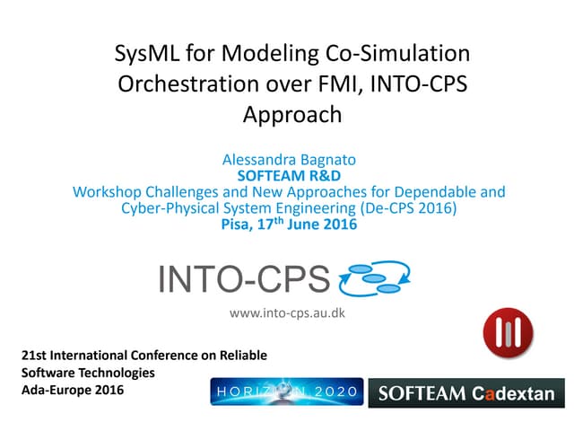 Sysml For Modeling Co Simulation Orchestration Over Fmi Into Cps Approach Pdf