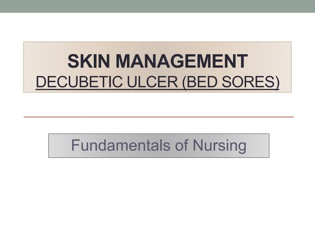 Decubetic Ulcer Bed Sorespptx