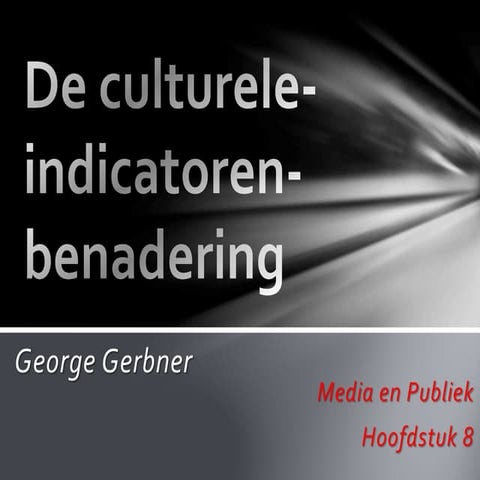 De culturele indicatoren-benadering | PPTX
