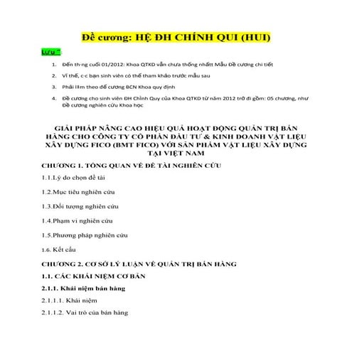 De cuong qtbh (5 chuong) | DOC