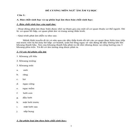 De cuong ngu am am vi hoc.cfhtdsxcvbgfdd | PDF