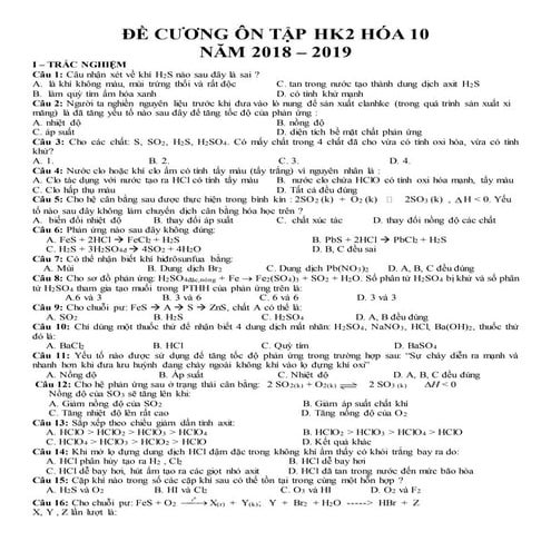 De cuong on tap hk2 1819 | PDF