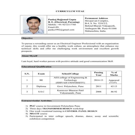pankaj_cv_20150605 | DOC | Education