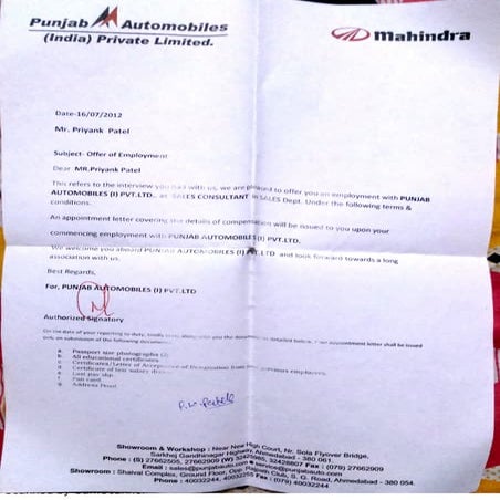 Offer Letter | PDF