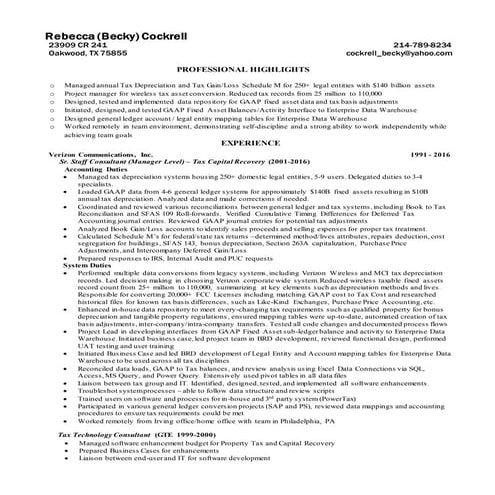 Tom Hamilton Resume 2015 | DOC