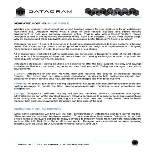 DEDICATED HOSTING: MADE SIMPLE | PDF