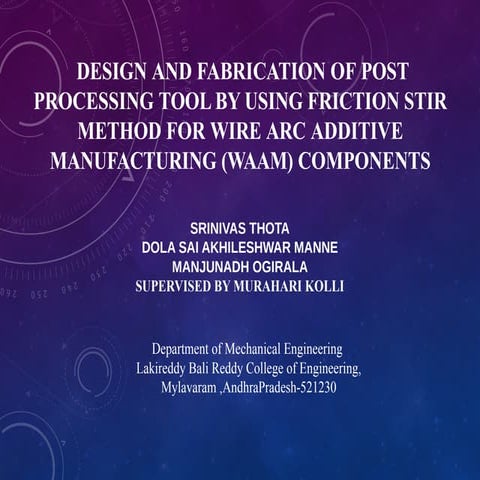 Direct Energy deposition method on Friction stir | PPTX
