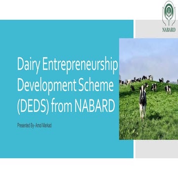 Dairy Entrepreneurship Development Scheme (DEDS) by NABARD | PPTX